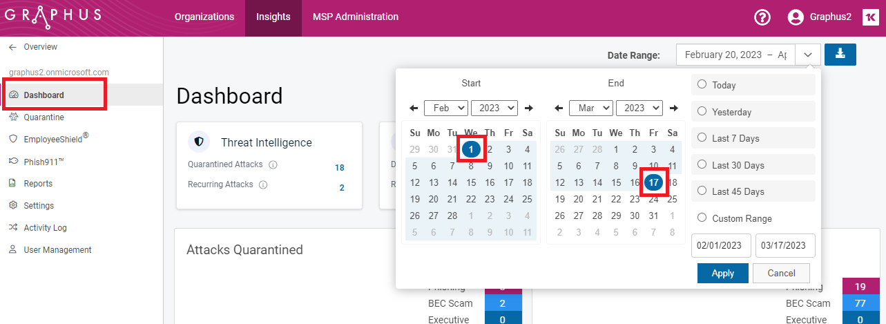 What is the Custom Range option?