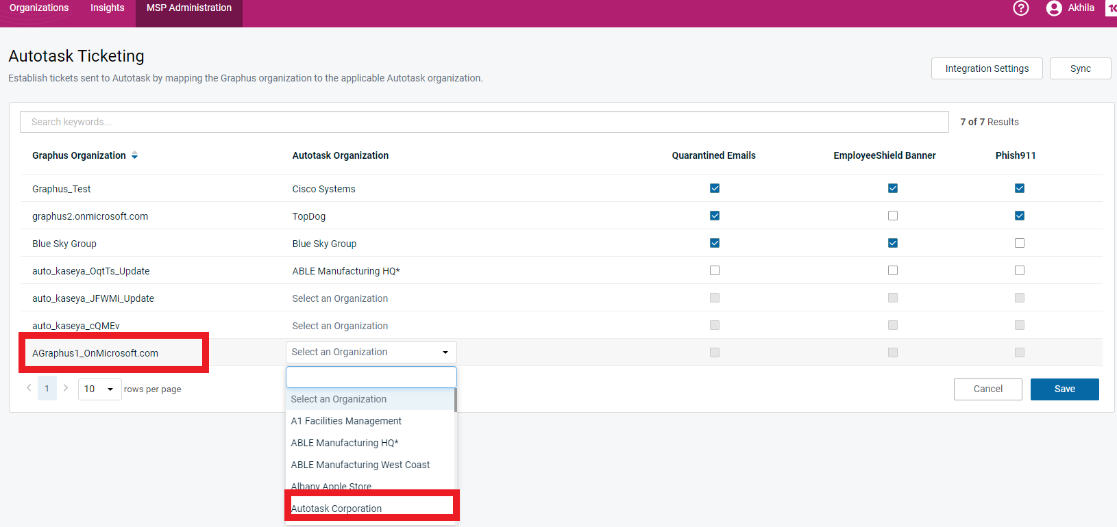 Autotask Ticketing Integration