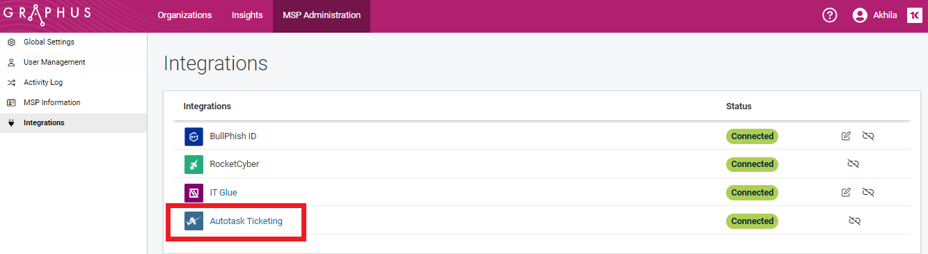 Autotask Ticketing Integration