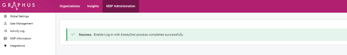 Enabling KaseyaOne Unified login for Graphus